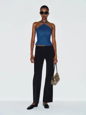 REFORMATION Meghan Denim Halter Top