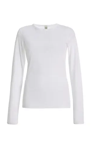 FLORE FLORE Olivia Long-sleeved Cotton Top - White