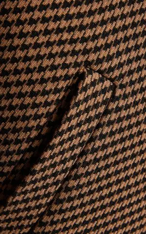 COURREGES High-collar Houndstooth Tailored Coat