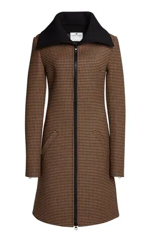 COURREGES High-neck Houndstooth Tailored Coat