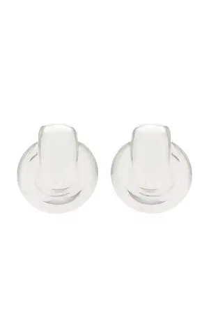 MEGA Door Knocker Sterling Vermeil Earrings - Silver