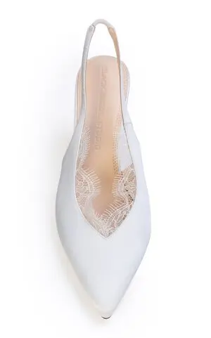 BLACK SUEDE STUDIO Royale Satin Pumps - White