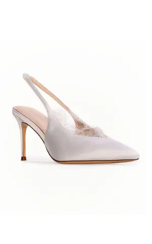 BLACK SUEDE STUDIO Royale Satin Pumps - White