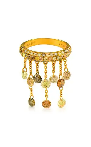 KHEPRI Fancy Color Drilled Diamond Fringe Ring - Multi