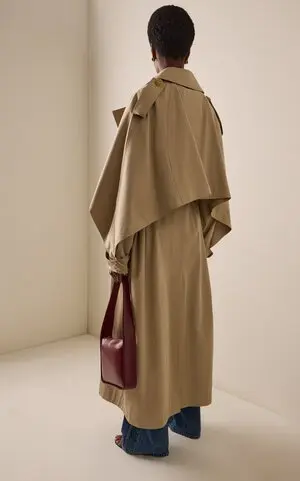 Balmain Belted Cotton-gabardine Long Trench Coat