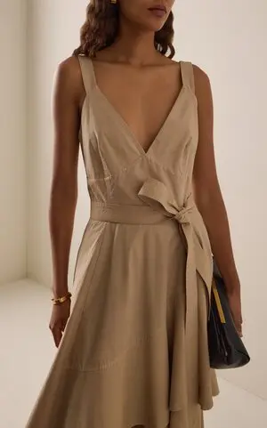 Co Asymmetric Layered Cotton Tank Dress
