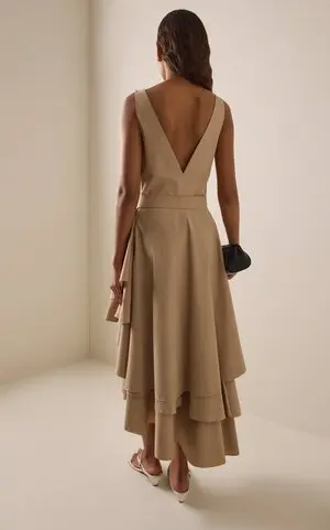Co Asymmetric Layered Cotton Tank Dress