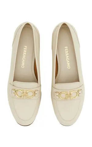 FERRAGAMO Bax Leather Loafers - White