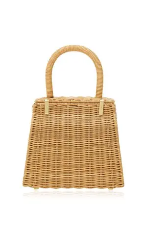 FERRAGAMO Small Wicker Top Handle Bag