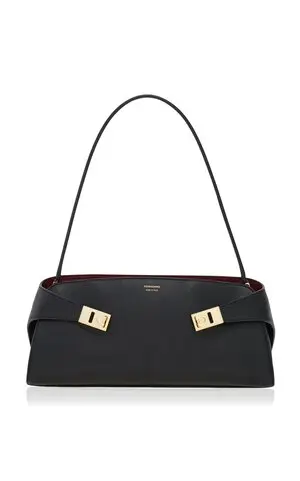 FERRAGAMO Hug East/west Leather Shoulder Bag - Black