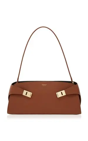 FERRAGAMO Hug East/west Leather Shoulder Bag - Brown
