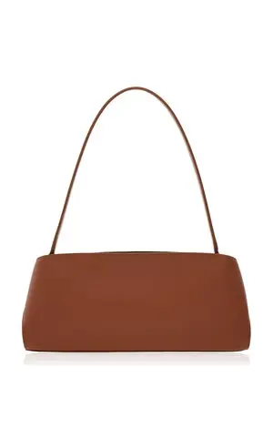 FERRAGAMO East-west Leather Shoulder Bag With Buckled Straps - Brown