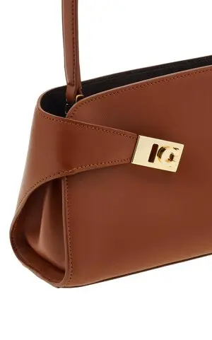 FERRAGAMO East-west Leather Shoulder Bag With Buckled Straps - Brown