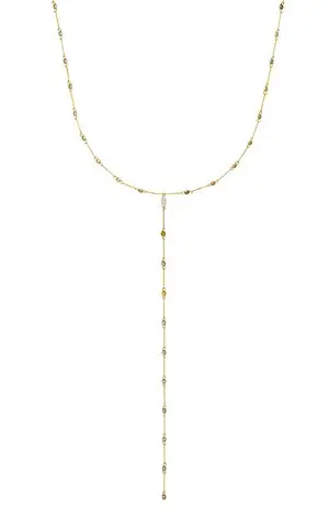 KHEPRI Fancy Color Drilled Diamond Lariat Necklace - Multi