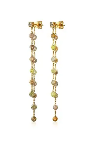 KHEPRI Fancy Color Double Drilled Linear Earrings Diamond - Multi