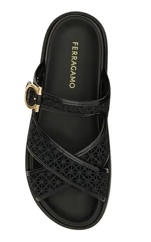 FERRAGAMO Cosmy Lace Sandals With Gancini Buckle
