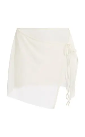 Bond Eye Maeve Layered Mesh Mini Wrap Skirt - White
