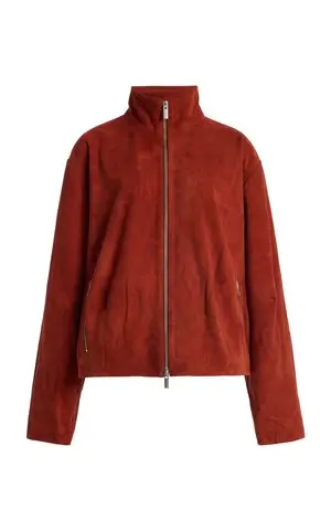 ST. AGNI Suede Cocoon Jacket - Orange