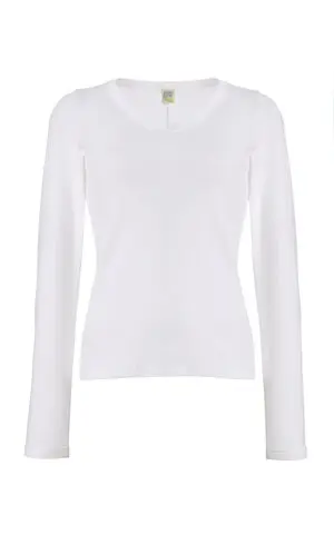 FLORE FLORE Flore Flore Jill Long-Sleeved Cotton Top White