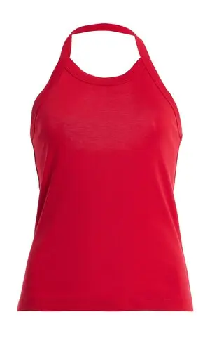 FLORE FLORE Angie Cotton Halterneck Tank Top - Red