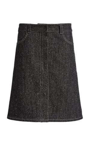 COURREGES Denim Tweed Pencil Skirt - Blue