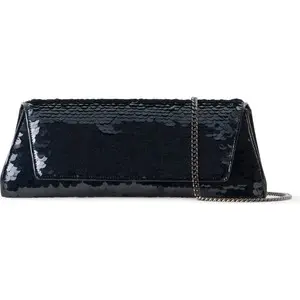 Akris Small Anouk Sequin Trapazoid East/west Clutch - Black