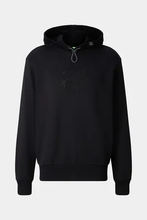 Bogner Kristan Cotton Hoodie With Velour Accents - Black