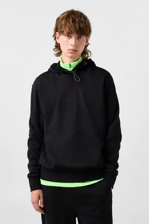 Bogner Kristan Cotton Hoodie With Velour Accents - Black