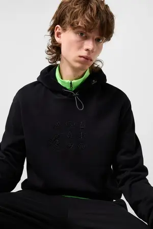 Bogner Kristan Cotton Hoodie With Velour Accents - Black