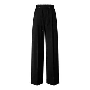 Bogner Elfy Virgin Wool Pleated Wide-leg Pants - Black
