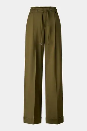 Bogner Elfy Virgin Wool Pleated Pants - Olive