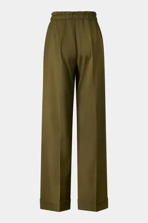 Bogner Elfy Virgin Wool Pleated Pants - Olive