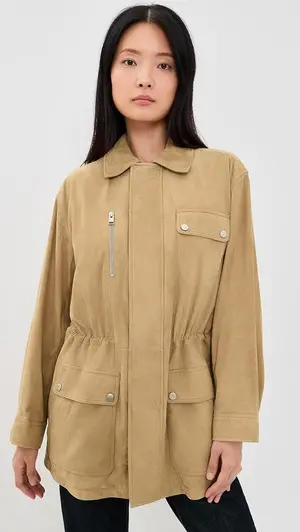 FRAME The Suede Safari Jacket - Fawn