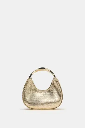 Zara Bag With Metallic Hand Detail - Black
