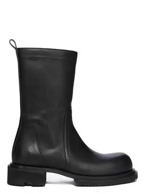 Rick Owens Calfskin Square Heel Boots
