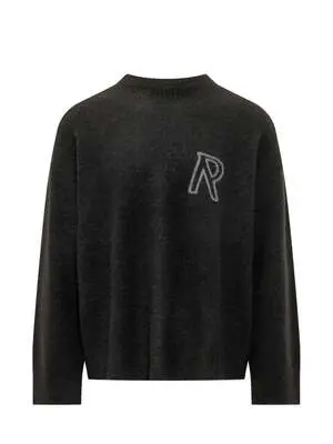 REPRESENT Pullover Knit Sweater With Applique Detail - Black