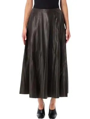 ARMA Leather Midi Skirt - Coffee Bean