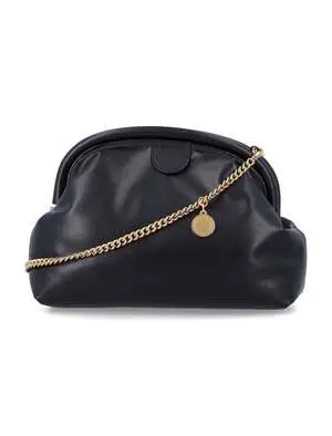 Stella McCartney STELLA MCCARTNEY Mini Falabella Pouch Convertible Chain Strap Handbag Nero