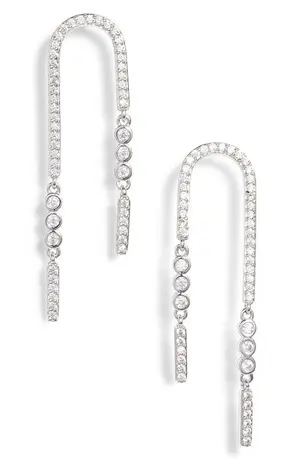 Nadri Cypher U-shape Drop Earrings With Cubic Zirconia