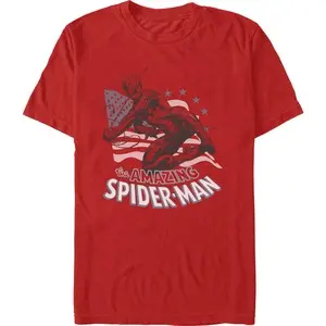 MARVEL: SPIDER-MAN Marvel Spider-man The Amazing American Spidey Graphic T-shirt - Red