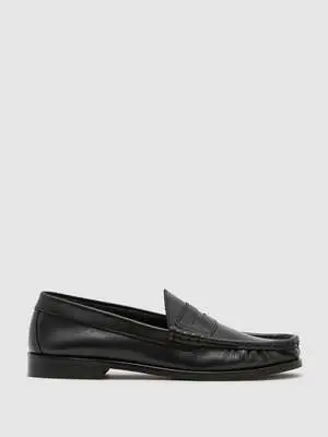 REISS Ninety Leather Penny Loafers