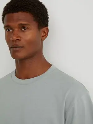 REISS Tate Cotton Pigment-dyed Relaxed-fit T-shirt - Light Blue