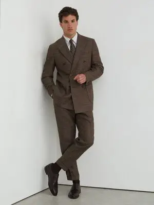REISS Vallance Wool-blend Double-breasted Herringbone Blazer Classic-fit