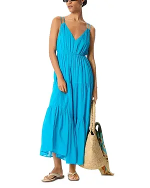 Whistles Petite Cotton Tiered Maxi Dress