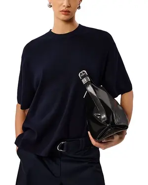 Whistles Fine Knit Tee - Navy