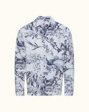 Orlebar Brown Relaxed Printed Linen Shirt In Fresh