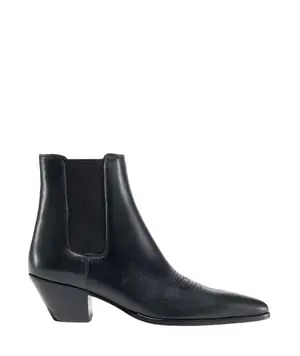 NILI LOTAN Joplin Western-inspired Leather Ankle Boots - Black