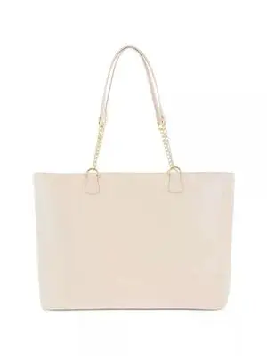 Moschino Plaque Chain-link Shoulder Bag - Neutrals