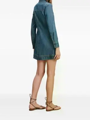 Veronica Beard Pryce Pleated Denim Mini Dress