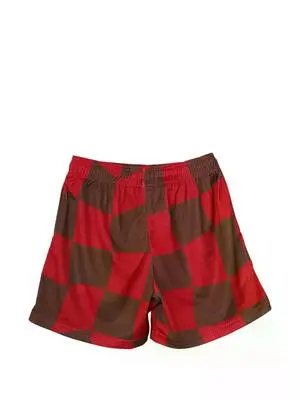 ERIC EMANUEL Checked Track Shorts - Red